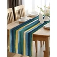 Burlap Table Runner 70 Inches Long, Abstract Color Splicing Ombre Art ...