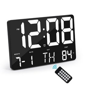 Radio Control Wall Clock with Month, Day, Date Temperature - Walmart.com
