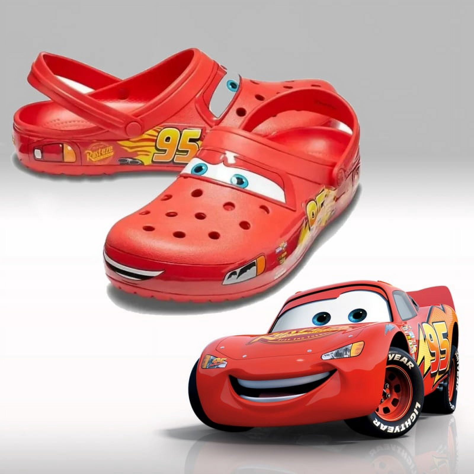 Disney Lightning Mcqueen Pixar Cartoon Solid Eva Waterproof Slippers ...