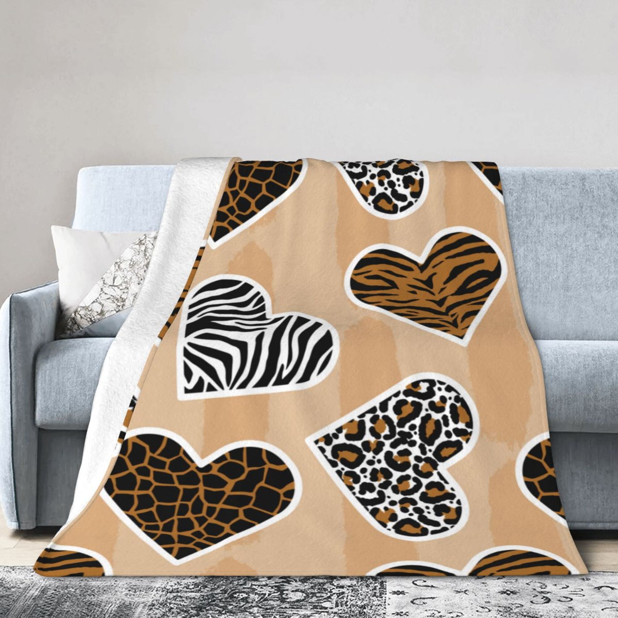 DouZhe Ultra-Soft Micro Fleece Lightweight Flannel Bed Blanket, Hearts ...