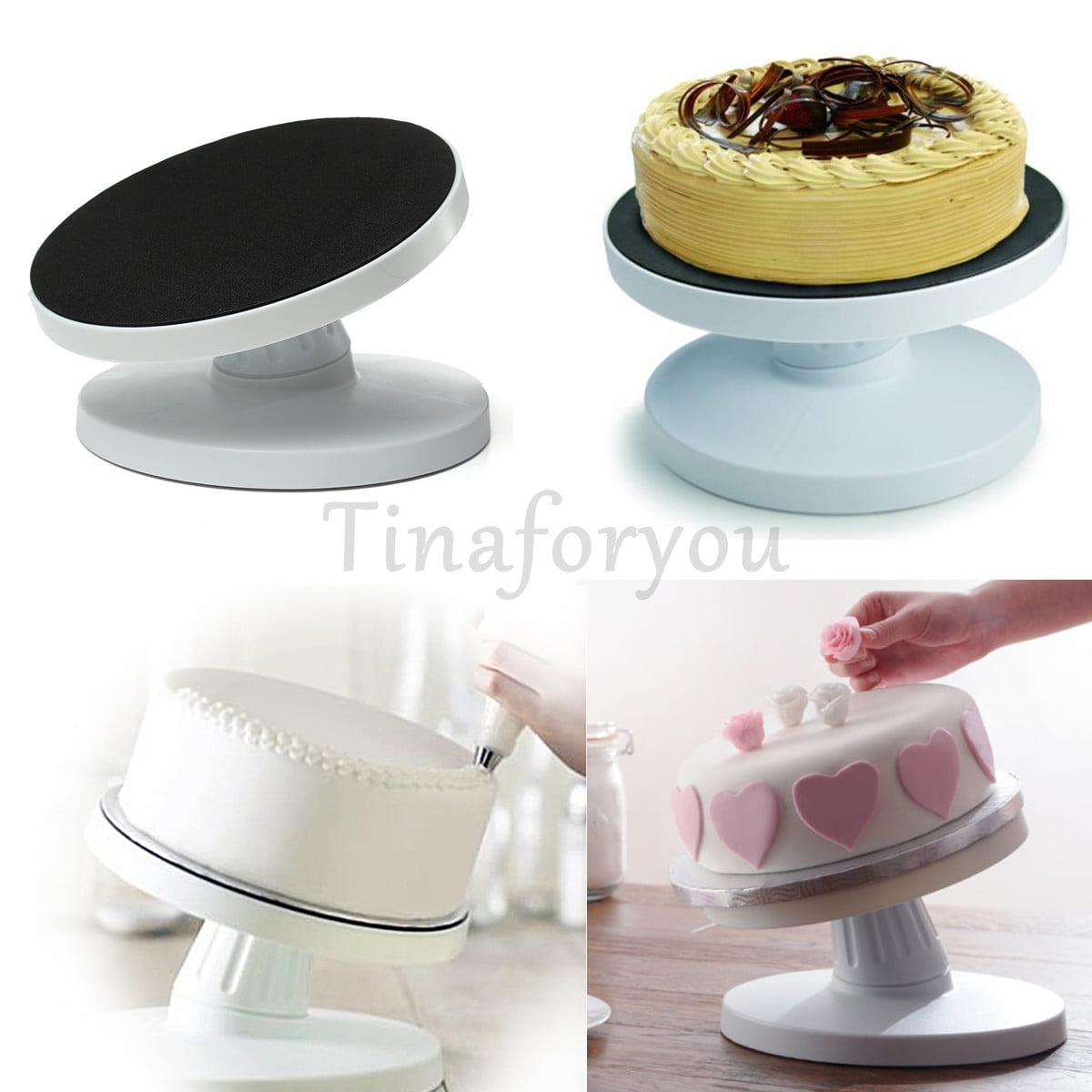 Rotating Tilting Cake Turntable Decoration Nonslip Baking Kitchen ...