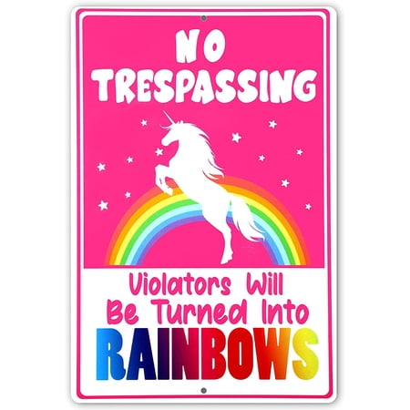 Unicorn Door Sign Decor No Trespassing Unicorn Wall Sign Unicorn No ...