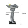 Willwolfer 22.8"H Outdoor Gary Bird Bath Concrete Stand&bowls For Garden Patio Home Art Statues ...