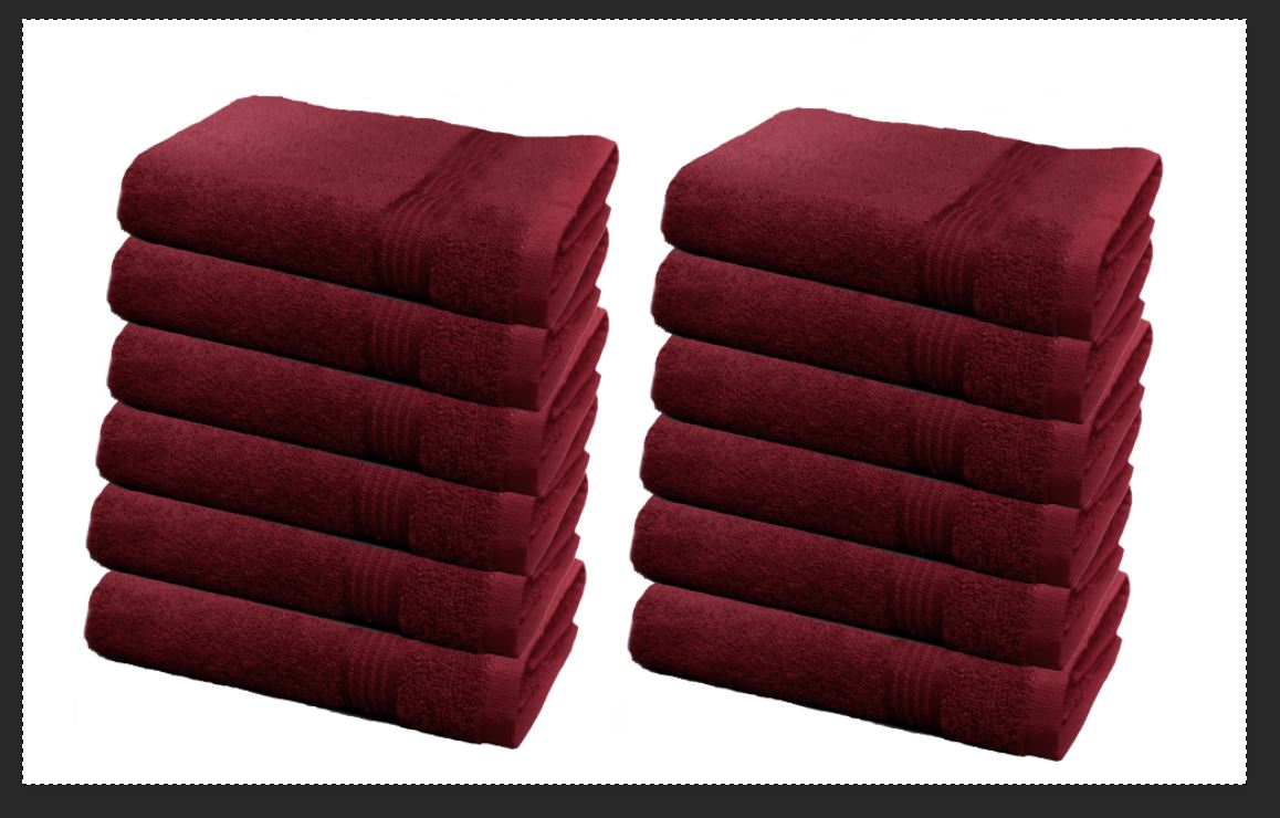 Solid Red 12 Piece 100% Cotton Washcloth Towel - Walmart.com