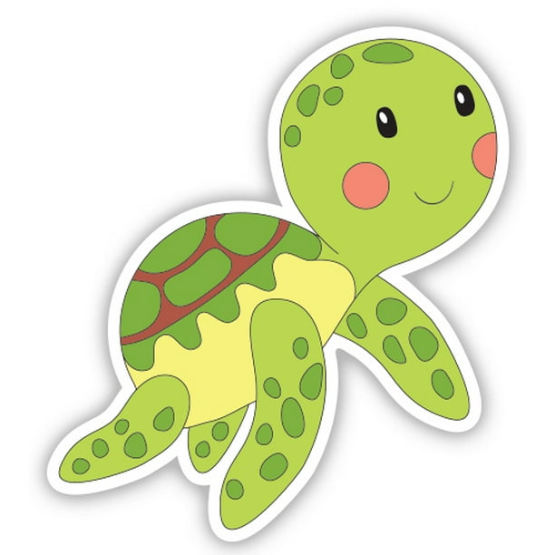 Turtle Baby - 5" Vinyl Sticker - For Car Laptop I-Pad - Waterproof ...