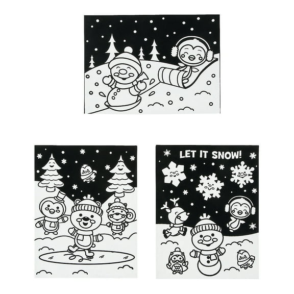 Color Your Own Fuzzy Poster Assortment - Craft Kits - 24 Pieces ...