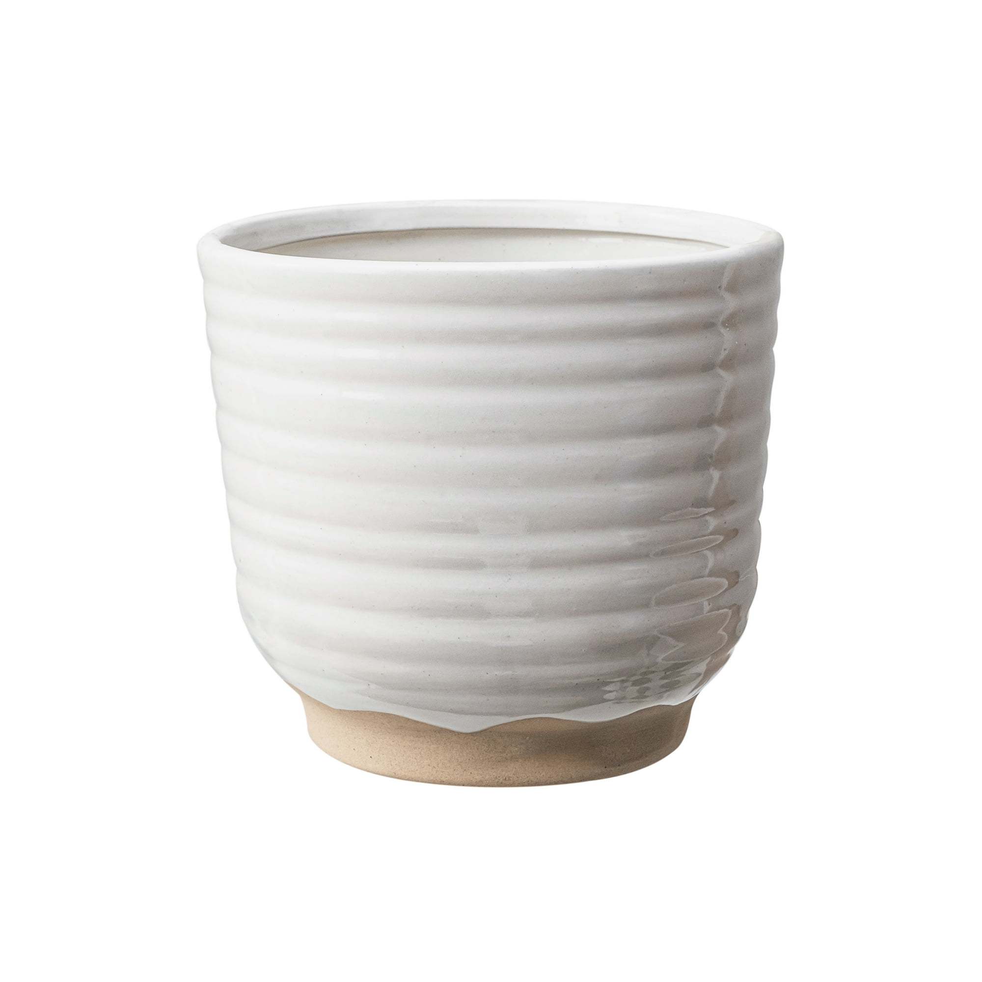 Click here for Bhg Pl 6.8 White Horizontal Stripe Ceramic Planter... prices