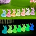Resin Rabbit-Themed Decor with Nighttime Luminescence for Children's ...