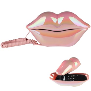 Fdit Corded Telephone - Novelty Lip Phone Funny Lip Telephone Red Mouth ...