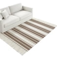 Bedroom Rug Carpet 3'x 5', Brown Striped Washable Floor Carpet with ...