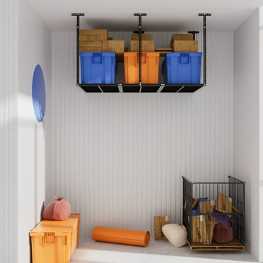 eShelf Adjustable Overhead Garage Storage Rack, 4X4 ft, Heavy-Duty ...