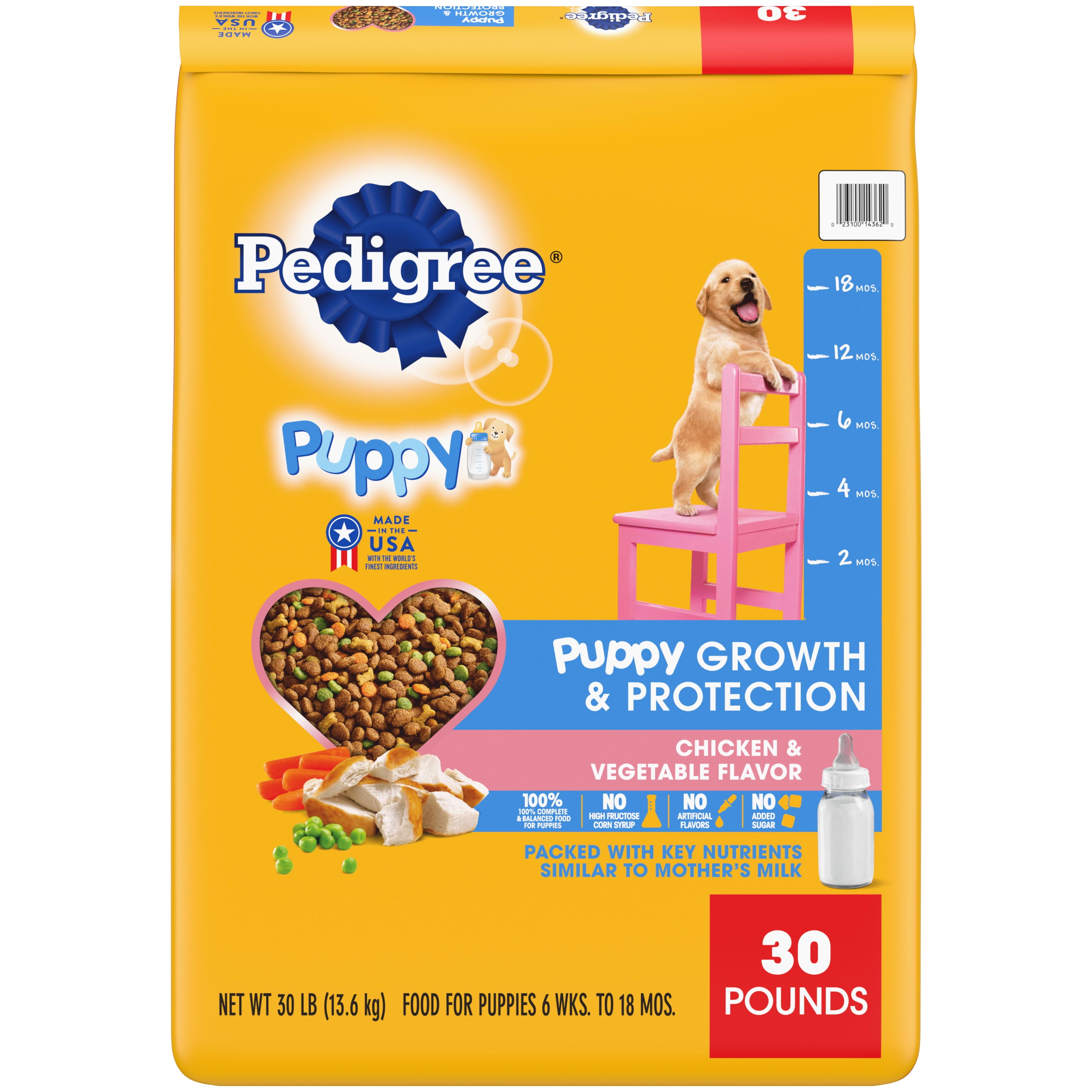 PEDIGREE Puppy Growth & Protection Chicken & Vegetable Dry Dog Food for ...