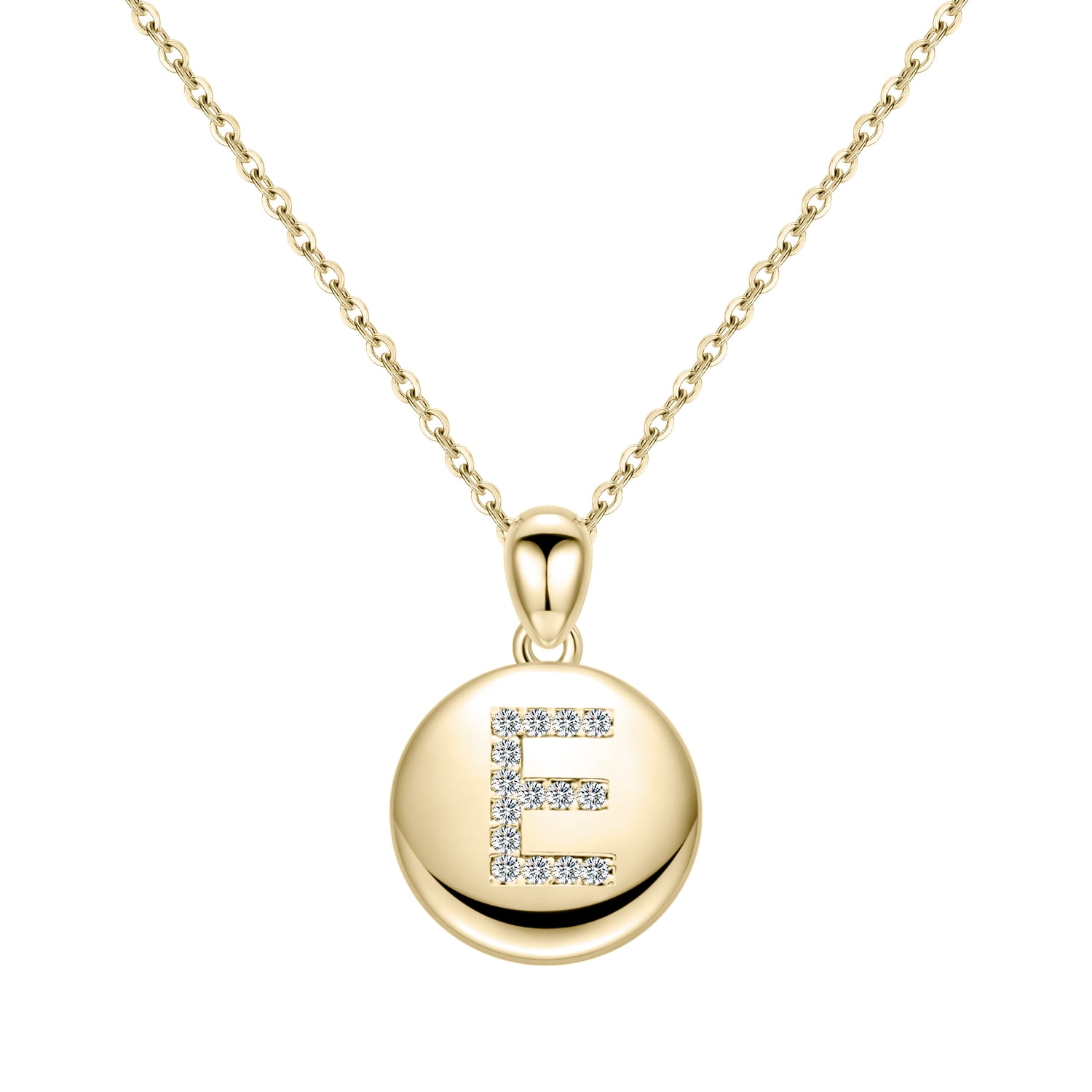 TINGN Disc Gold Initial Necklace For Women 14K Gold Personalized CZ ...