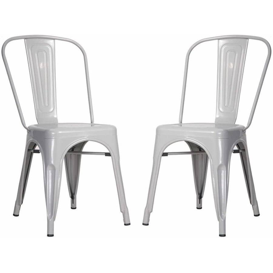 Merax Indoor/Outdoor High Back Stackable Metal Chair, Antique Gold, Set ...