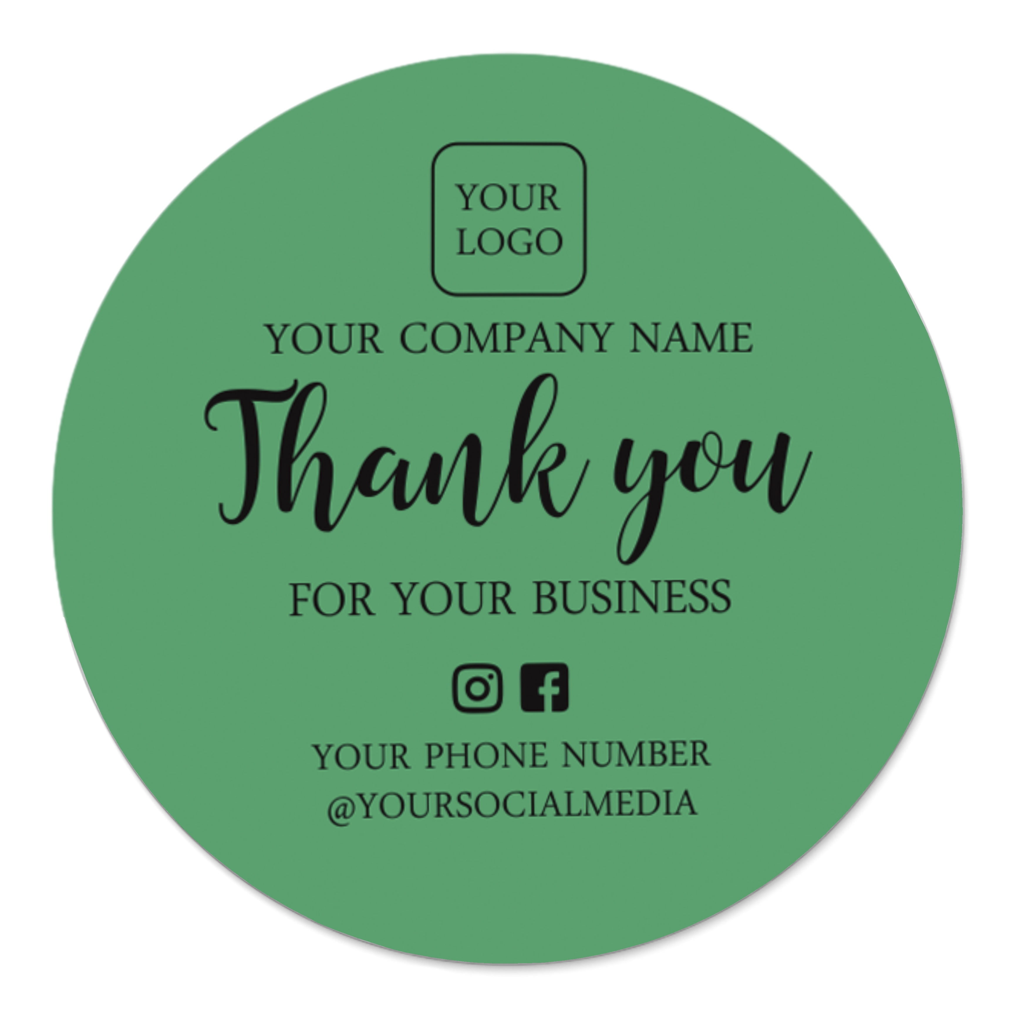 Printtoo Label Stickers for Small Business -50 RoundCustom Vinyl ...