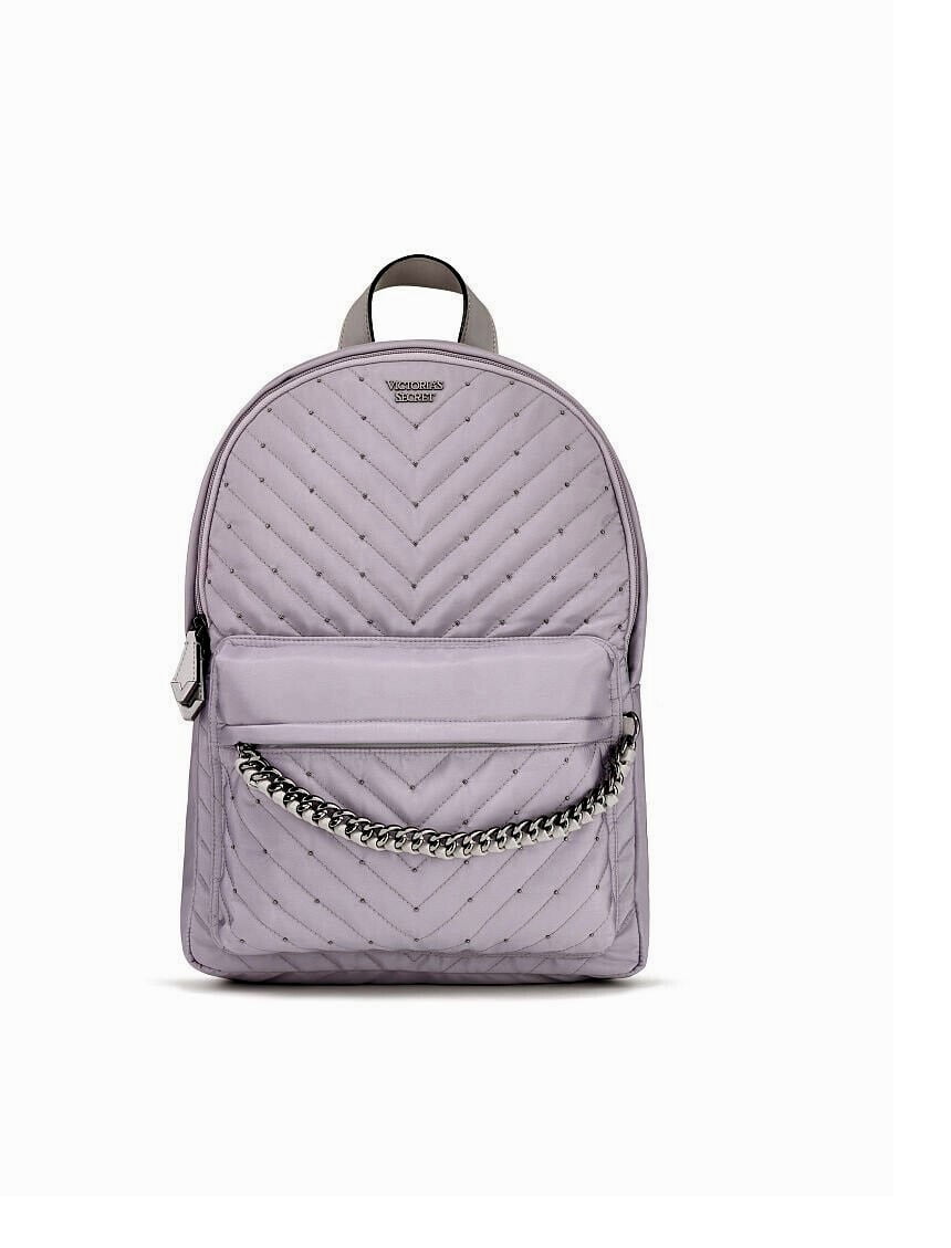 Victoria's Secret Studded V Quilt City Backpack Gray NWT - Walmart.com