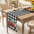 Cartoon Red Truck Xmas Tree Table Runner 13x36in Non-Slip Cotton Linen ...