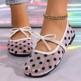 Beige Women'S Breathable Bowknot, Shallow Toe French Mesh Polka Round ...