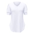 Button Down Collar T Shirt Short Sleeve Casual Blouse Top for Everyday ...