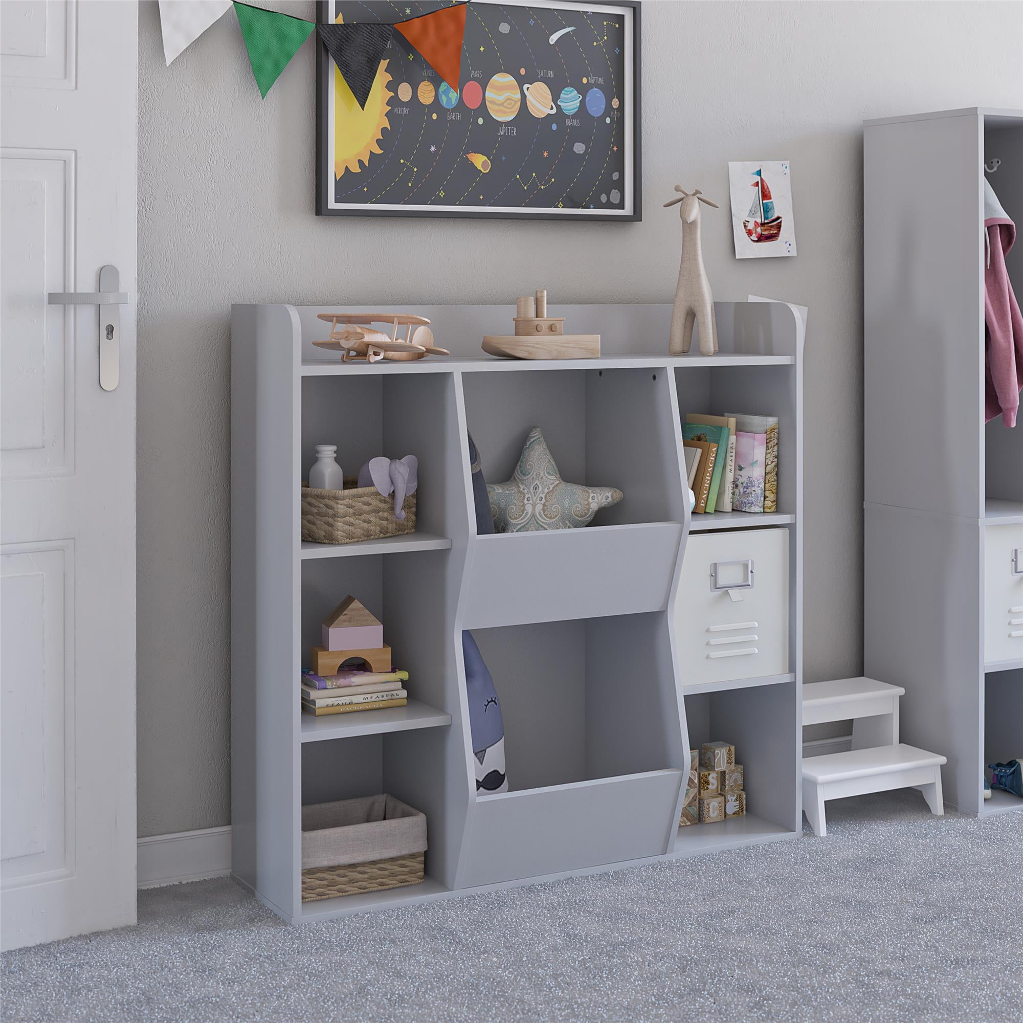 Ameriwood Home Charli Kids Large Toy Storage Bookcase, Dove Gray ...