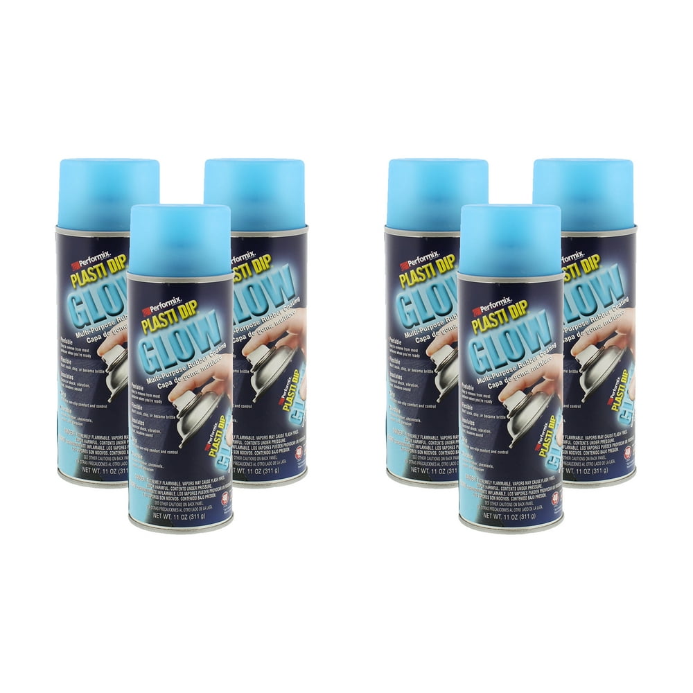 Performix Plasti Dip 11258 Glow Rubber Coating, Glow Blue, 11 oz, 6 ...