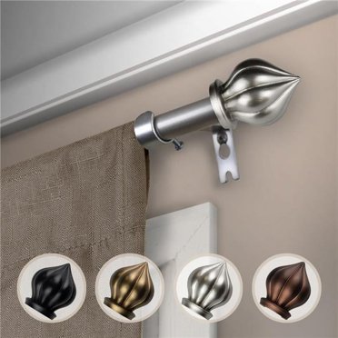 Cap Ceiling 1" Curtain Rod/ Room Divider 160-240 inch - Black - Walmart.com