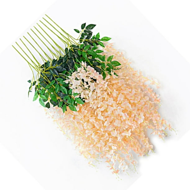 Glicina artificial, 6 hojas simuladas de glicina interior, adorno de ...