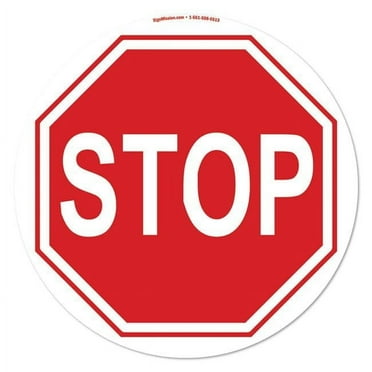 Stop Sign Non-Slip Floor Marker | 12 Pack of 16" Circle Vinyl Decal ...