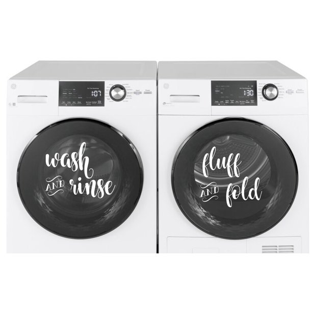 Laundry Wash and Dryer Decal - 10"x10" - Vinyl Washing Machine Decals ...