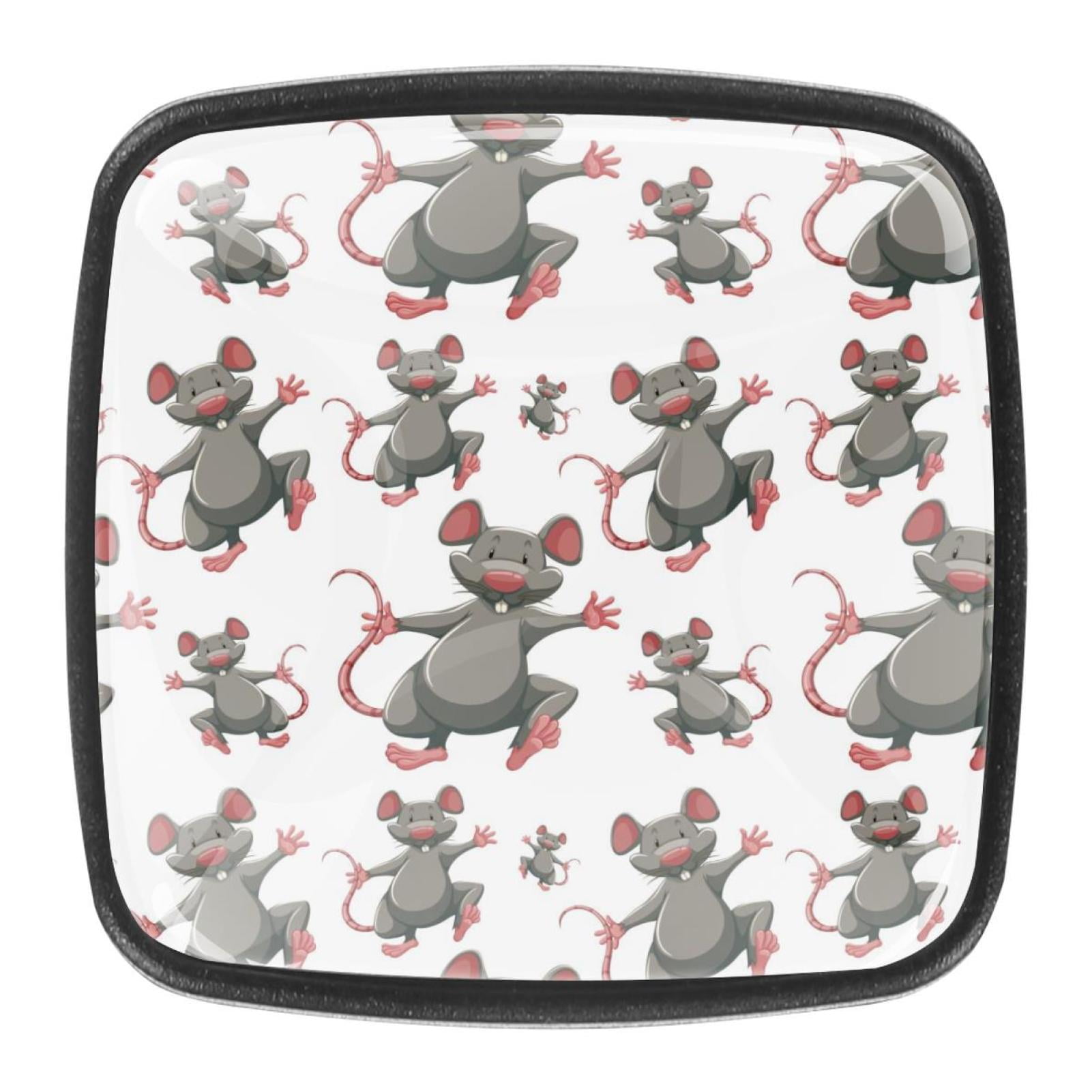 4 Pcs Square Cabinet Handle Cupboard Knob Drawer Pulls Handle Anima ...