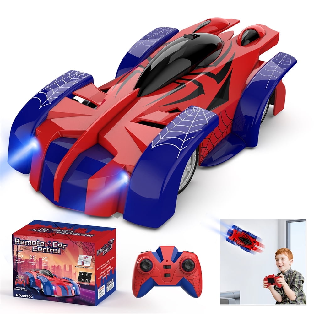 Grm Growsly Spider-Man Rc Wall Climbing Car Toy  Remote Control Stunt Car Xmas Gift  For 4-12 Years Old Kids  Red  Blue  Black