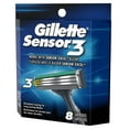 Gillette Sensor3 Razor Blade Refills for Men, 8 Count - Pivoting Head ...