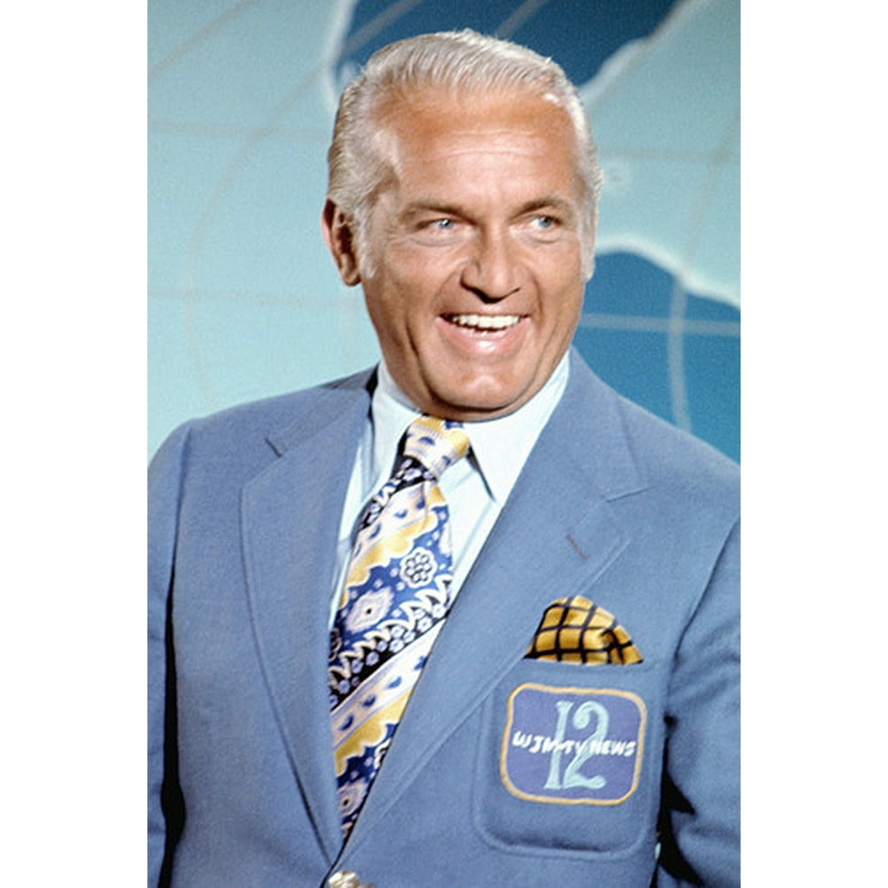 Mary Tyler Moore Show classic Ted Knight as Ted Baxter in blue blazer ...