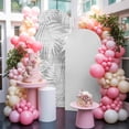 Tropical Palm Leaves Arch Backdrop Cover, 6FT, Boho Gray White Nature ...