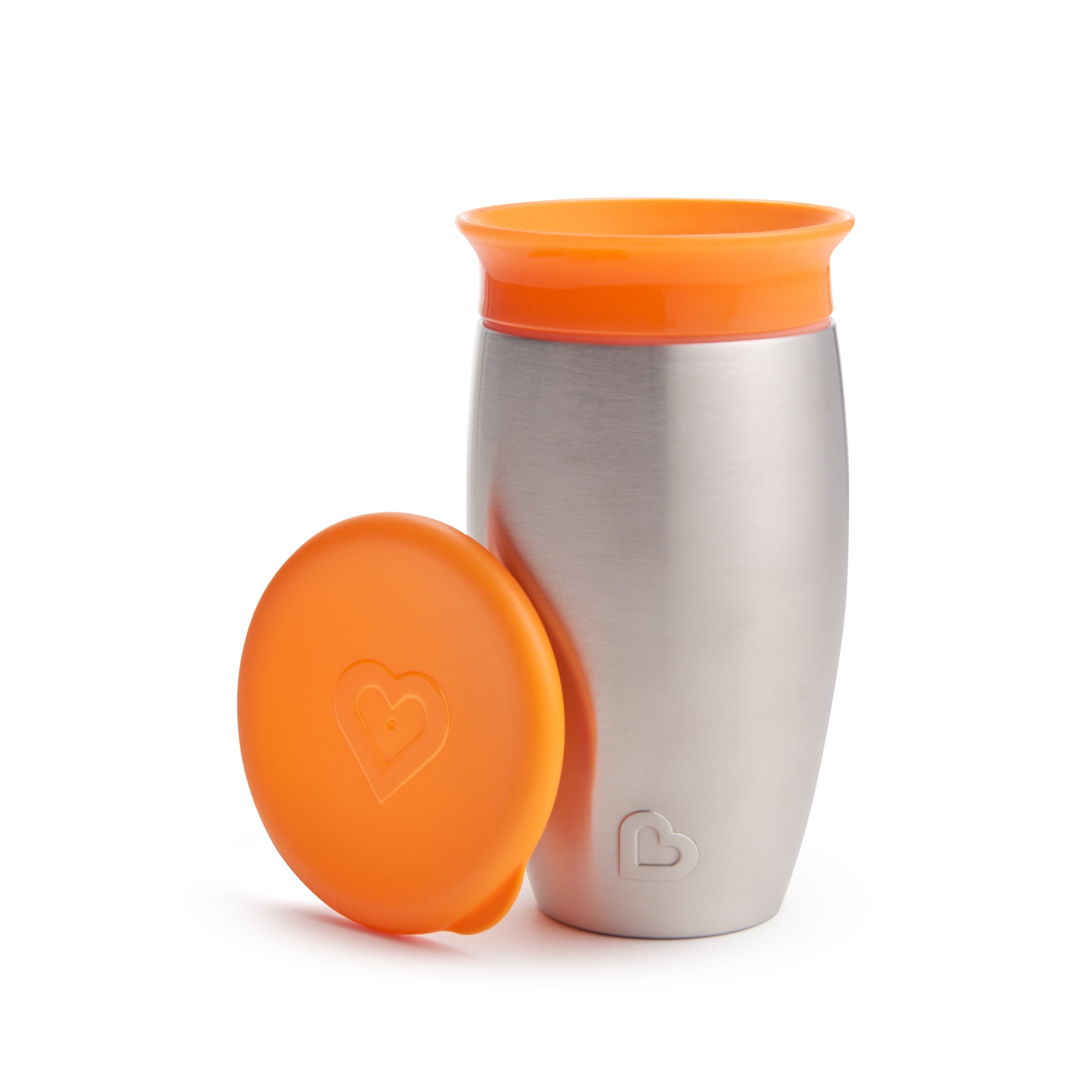 Munchkin Miracle 360 Spoutless Stainless Steel Sippy Cup, 10oz, Orange ...