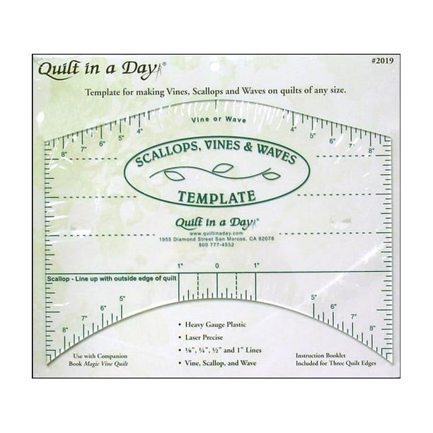 Quilt In A Day Ruler Scallops Vines Waves Template - Walmart.com