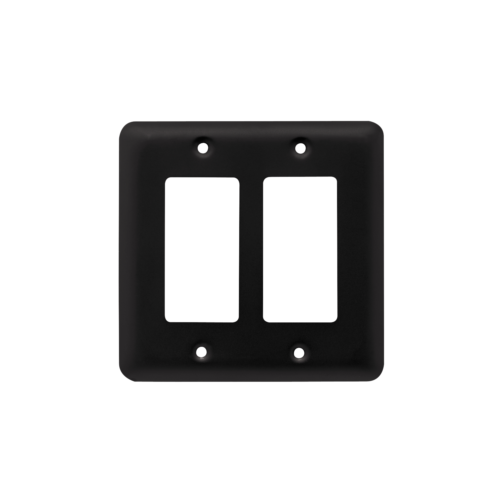 Franklin Brass Stamped Round Double Decorator Wall Plate in Flat Black ...