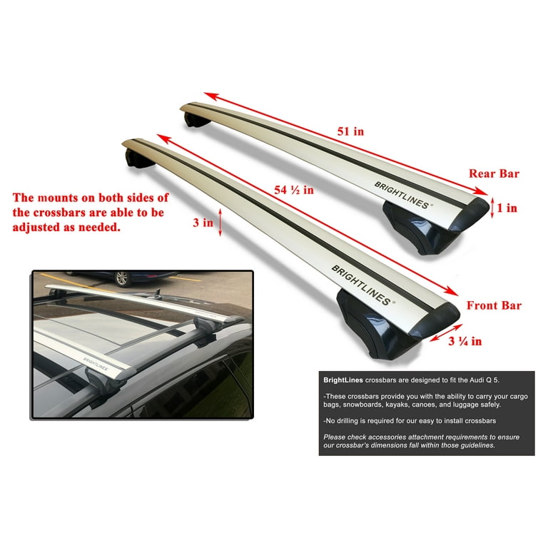 BRIGHTLINES Heavy Duty Anti Theft Premium Aluminum Roof Bars Roof Rack Crossbars Compatible with 2009 2025 Audi Q5