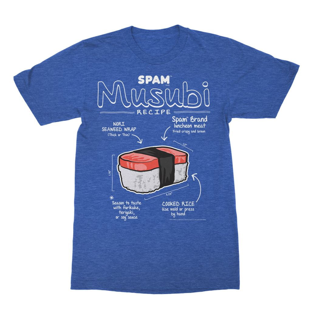 Spam Spam Musubi Diagram Royal Heather Adult T-Shirt - Walmart.com