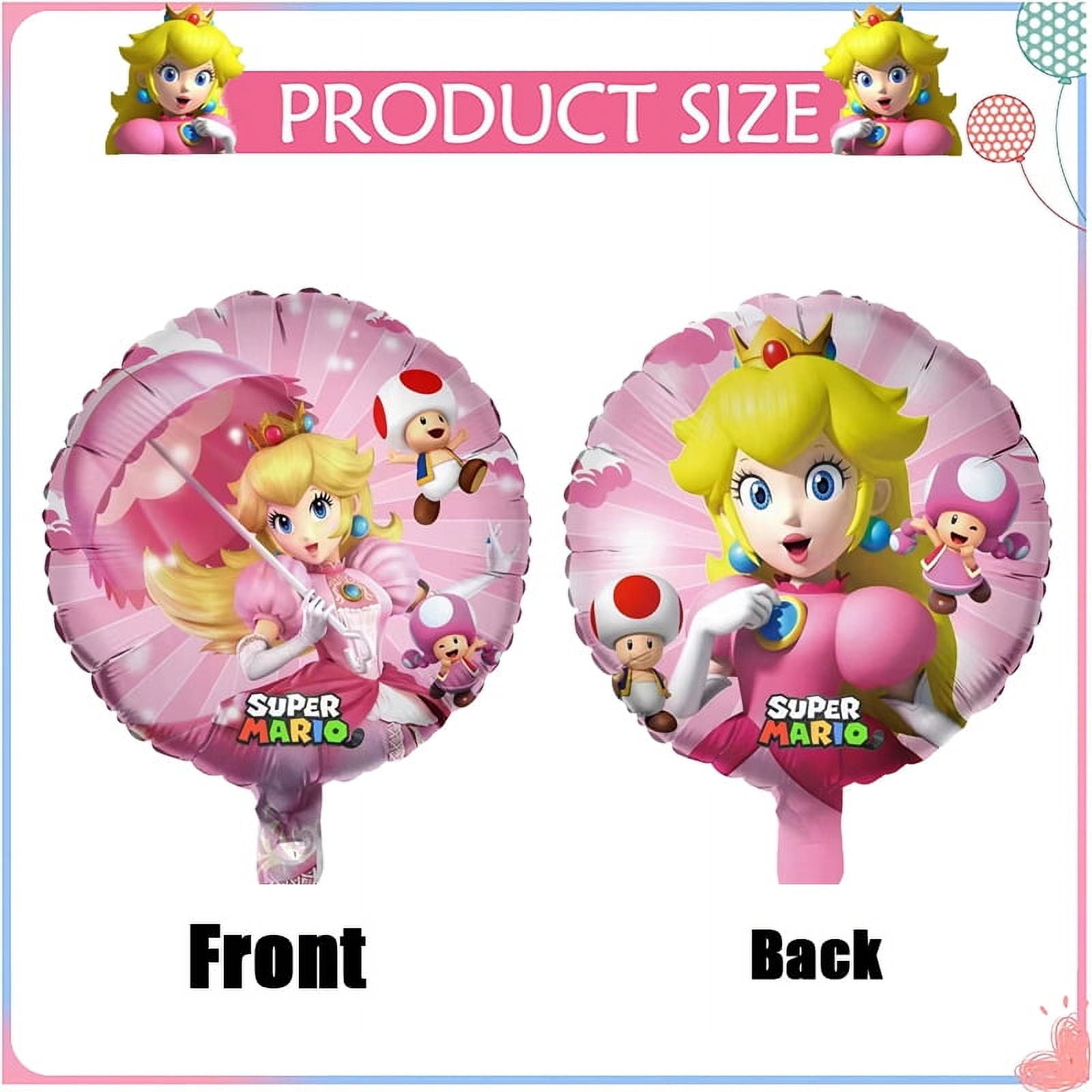 Globos de princesa Peach con temática de Mario rosa, globos decorativos ...