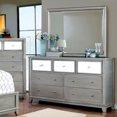 Dazzling Wooden Textured Dresser In Contemporary Style, Silver ...