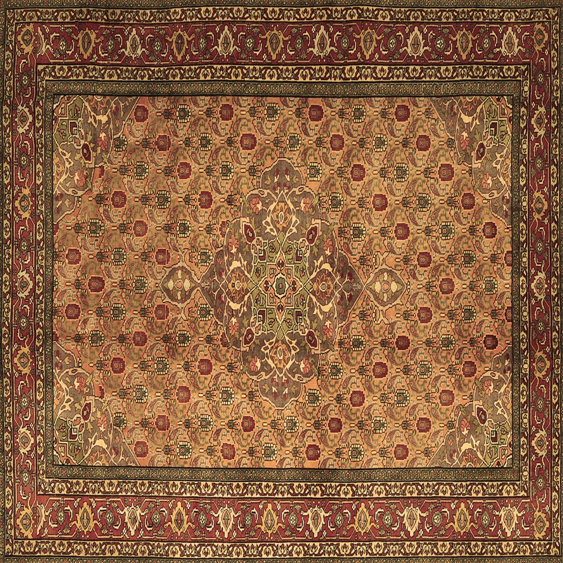 Ahgly Company Indoor Square Persian Brown Traditional Area Rugs, 8 ...