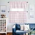 3 Piece Kitchen Curtains and Valances Set Pink Striped Cafe Curtains 24 ...