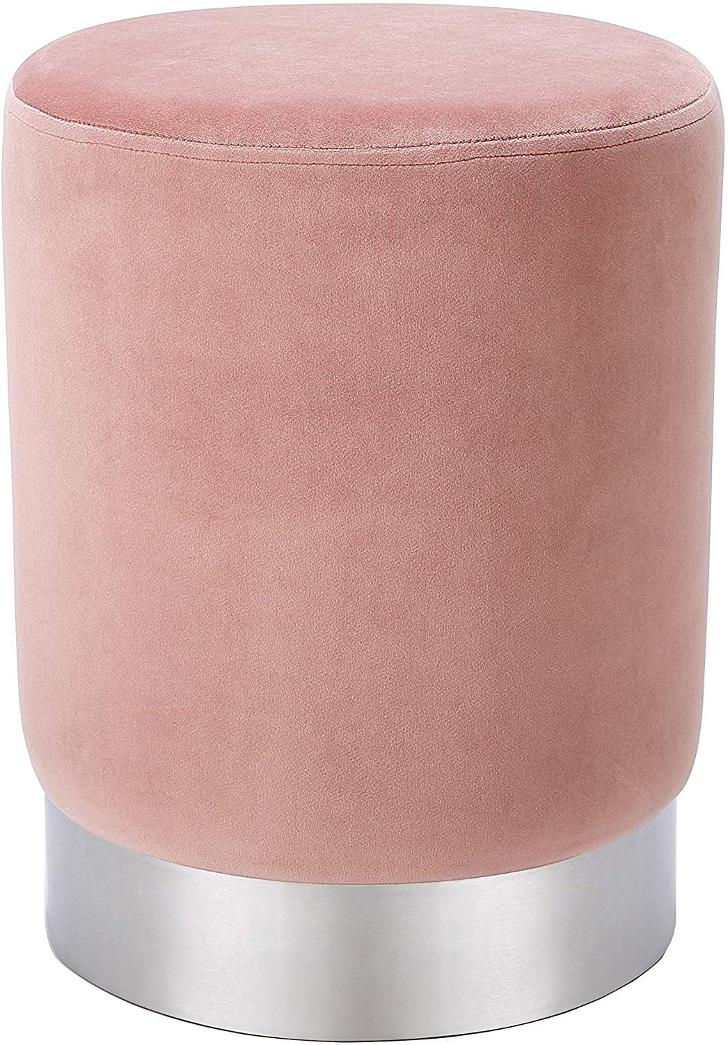 BirdRock Home Round Velvet Ottoman Foot Stool - Dusty Rose - Walmart.com
