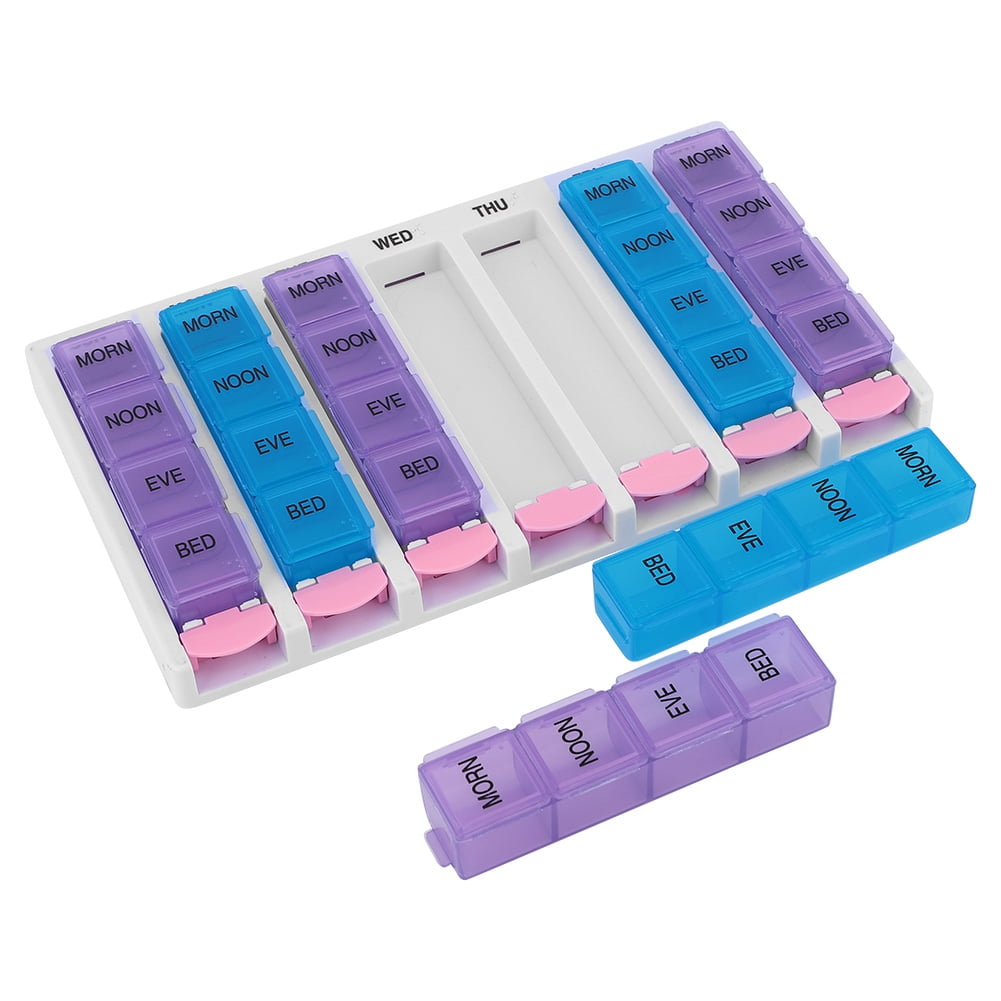 Fdit 28 Compartments Pill Box,7 Days 4 Times a Day 28 Compartments Pill ...