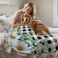 Flannel Throw Blanket for Couch Sofa Bed,Rustic Flower Leaf Buffalo ...
