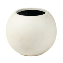 Ash & Ember Onyx 24" D Ceramic Indoor Outdoor Round Sphere Planter ...