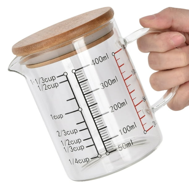 Glass Measuring Cup with Clear Scale Comfortable Grip Borosilicate ...