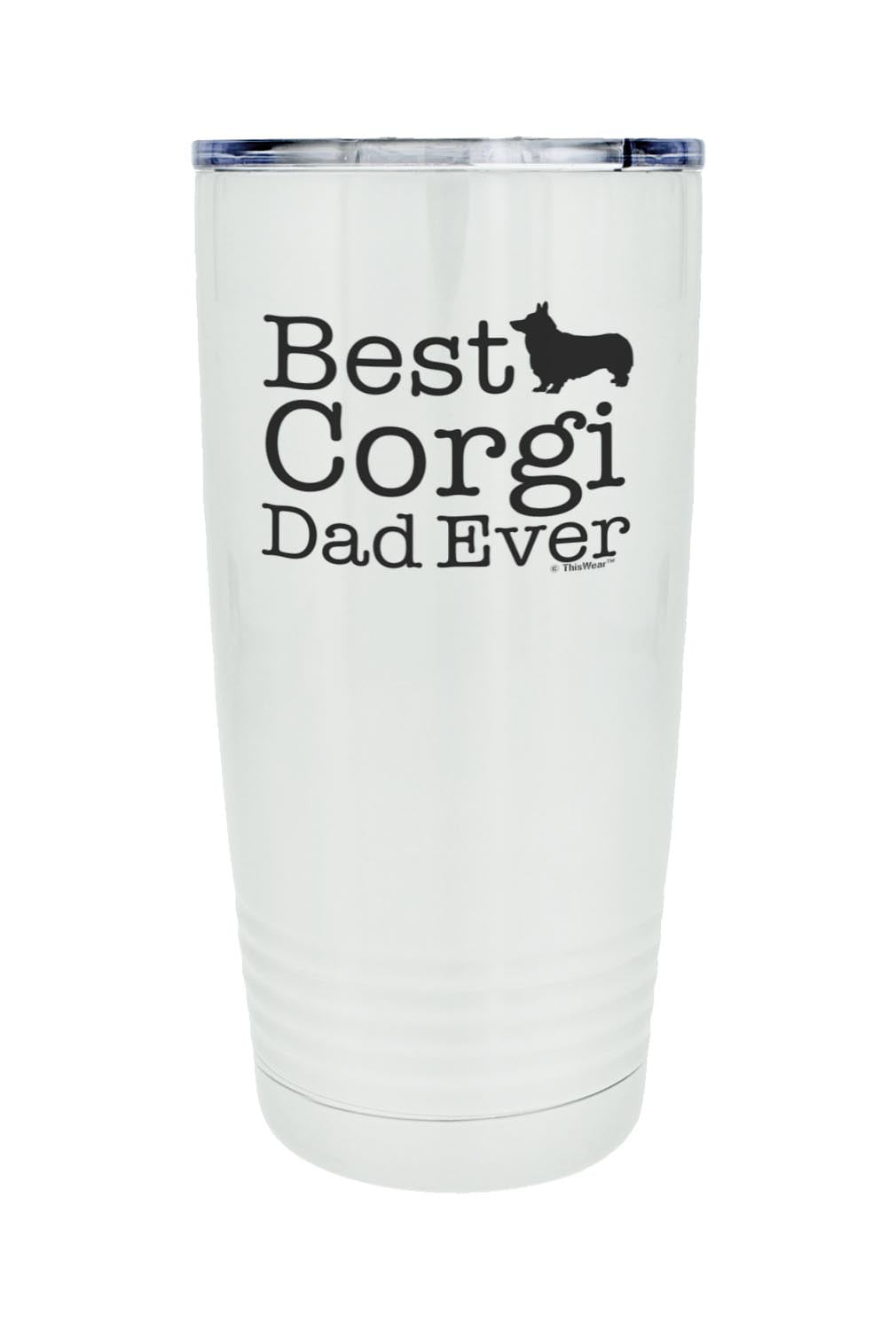 ThisWear Dad Travel Mug Best Corgi Dad Ever 20oz Stainless Steel ...