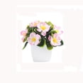 3.94in Mini Artificial Peach Flower Potted Plant Desktop Faux Greenery ...